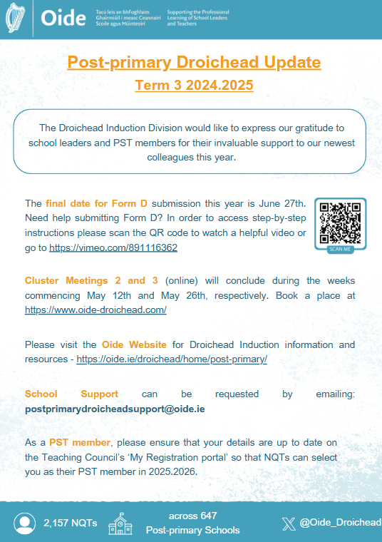 Term 3 Droichead Update - Oide